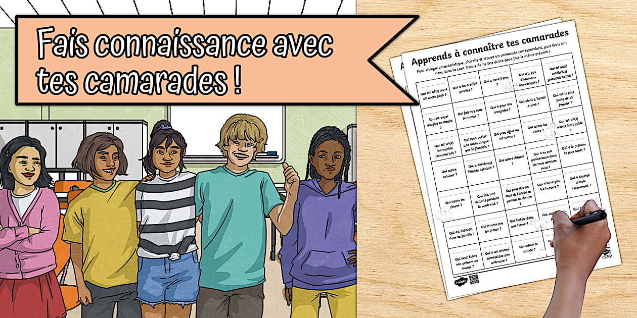 Fiche d'activité : Apprends à connaître tes camarades