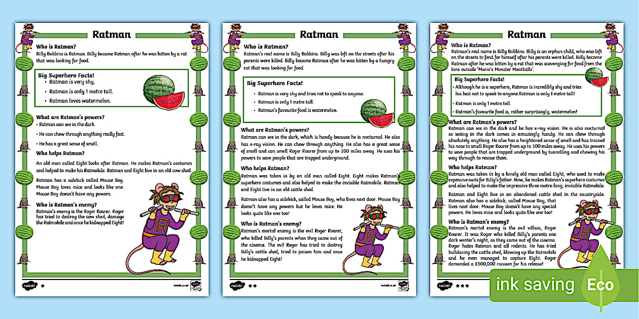 Ratman: A Superhero Story (Teacher-Made) - Twinkl