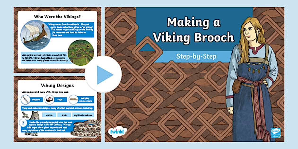Making a Viking Brooch Step-by-Step Art PowerPoint - Twinkl