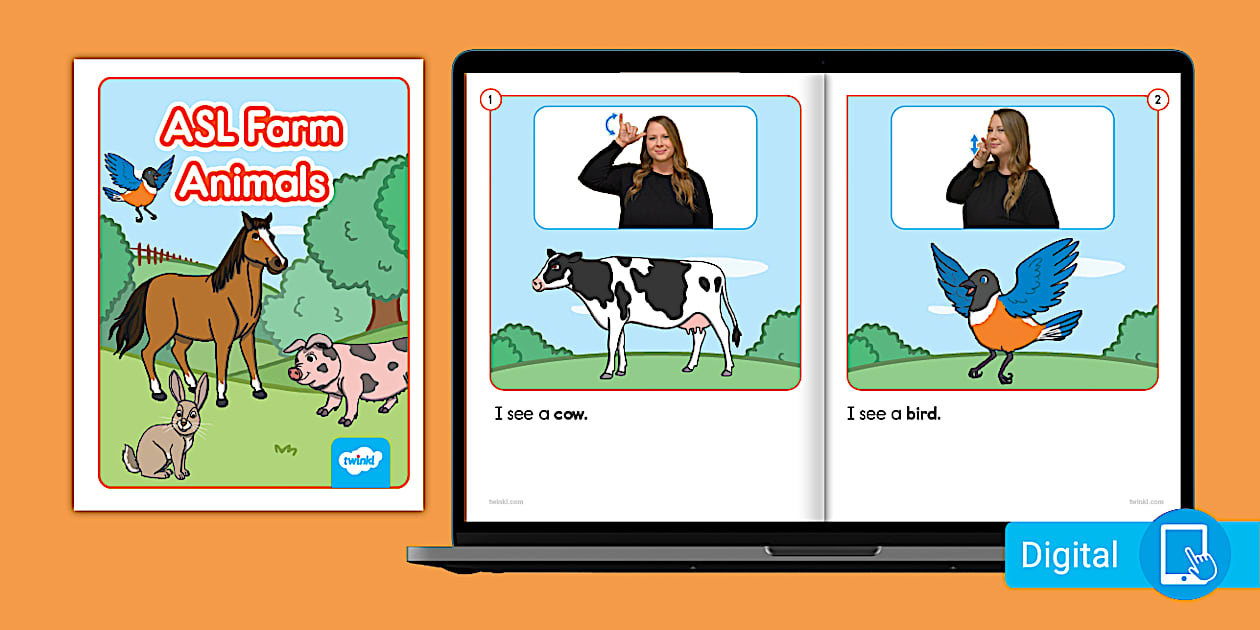 ASL Farm Animals Emergent Reader eBook (Teacher-Made)