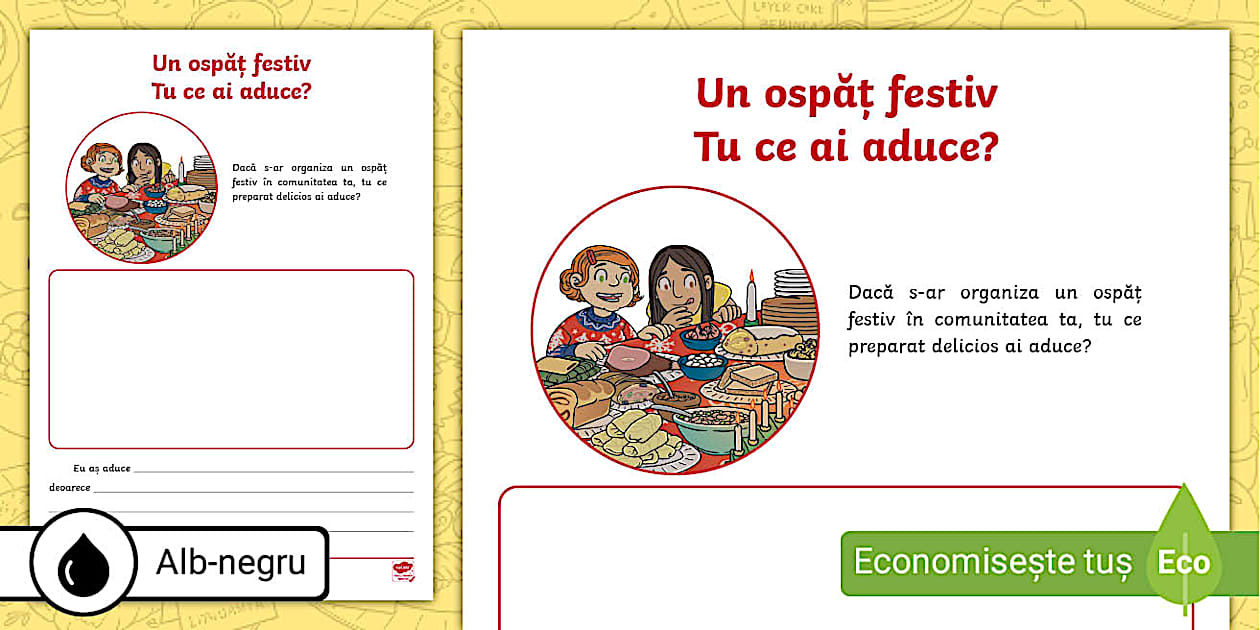 Un ospăț festiv: Tu ce ai aduce? (Teacher-Made) - Twinkl