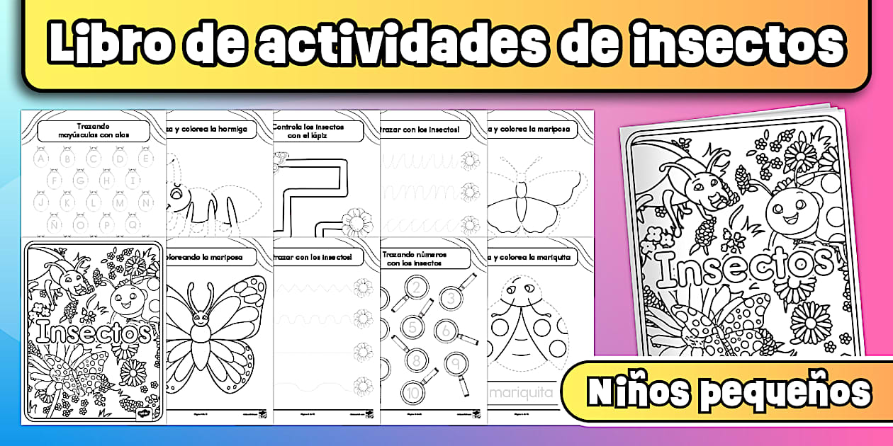 Libro de actividades de insectos para niños pequeños