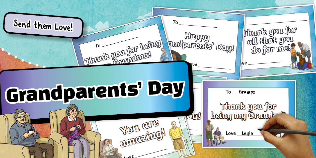 Grandparents' Day Greetings Card Inserts