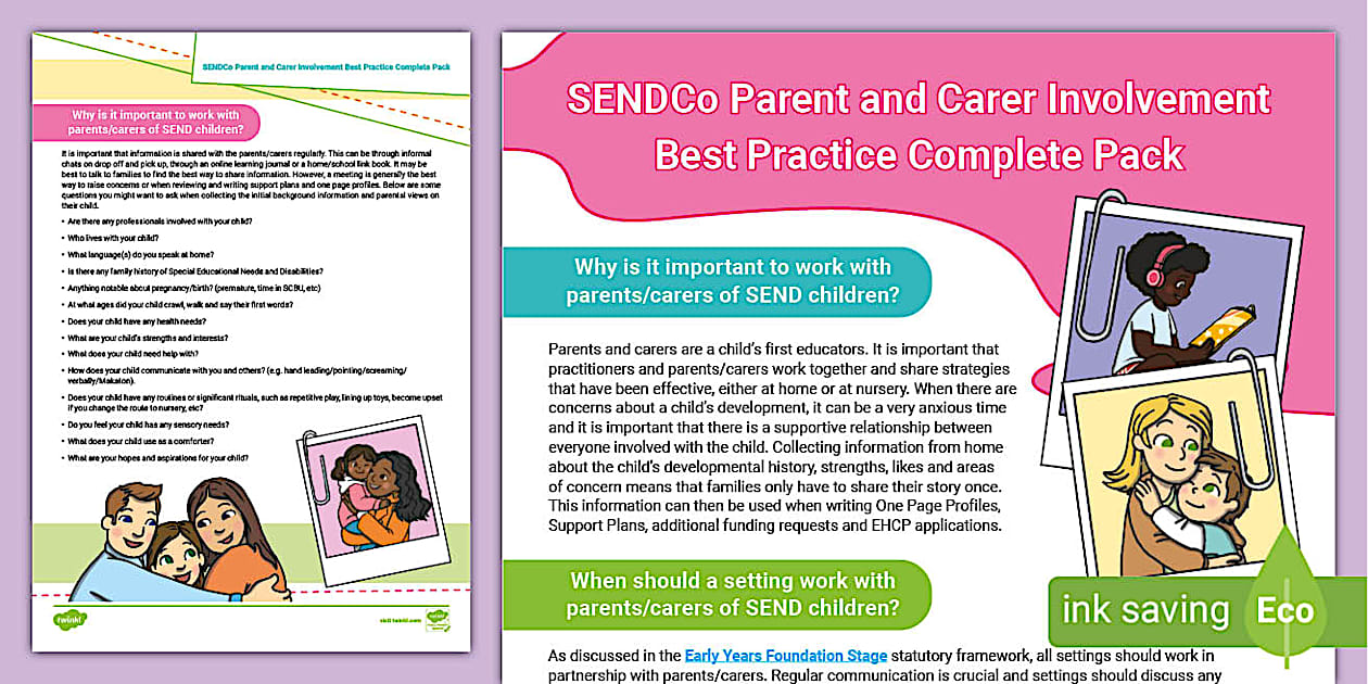 Early Years SENDCo Parent and Carer Involvement Best Practice Complete Pack