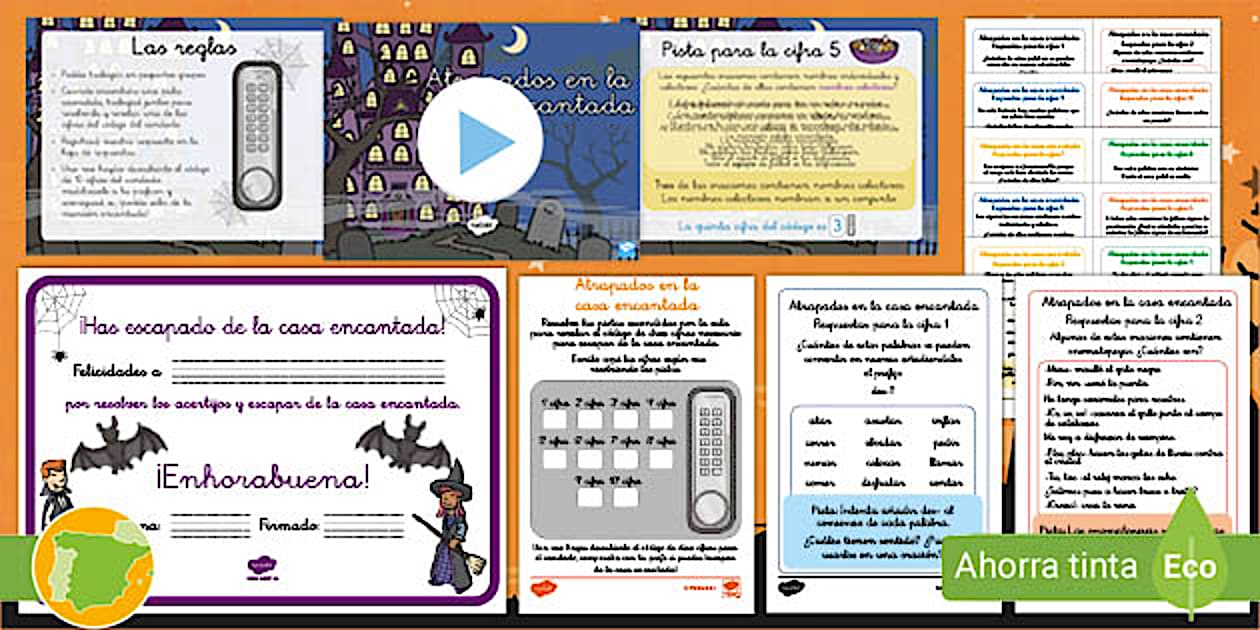 Escape Room de Lengua: Atrapados en la casa encantada - Halloween 2º