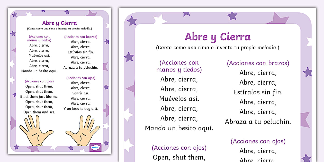 Canción sobre las nociones de abierto y cerrado - Twinkl