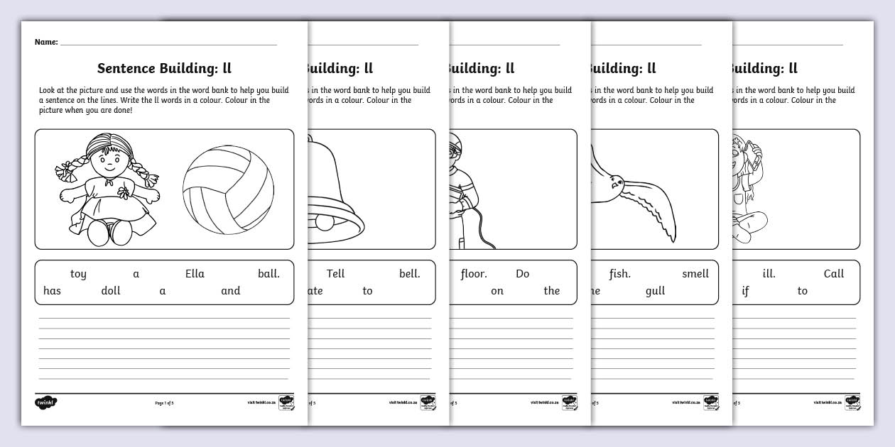 Phonics Sentence Building: ll (teacher made) - Twinkl