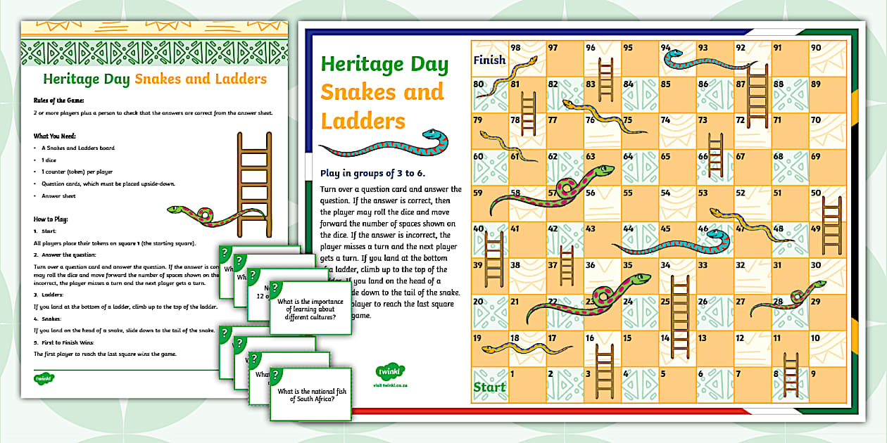 IP–Life Skills - Heritage Day Snakes and Ladders Board Game (CAPS Aligned)
