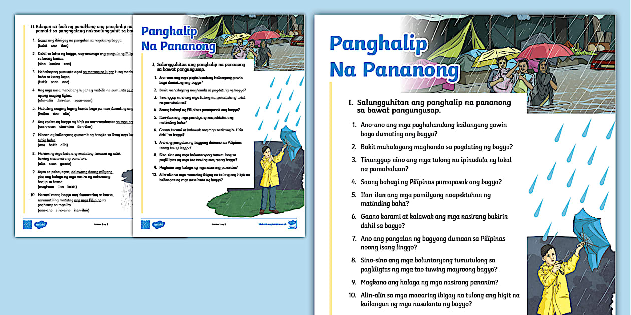 Panghalip Pananong: Sipi Ng Pagsasanay | Grade 2 | Twinkl