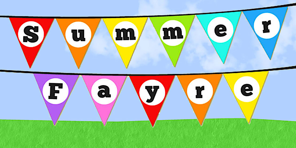 Cursive Summer Fayre Bunting (School Fair) (teacher made)