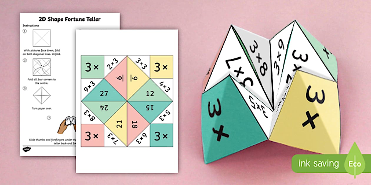 3 Times Table Fortune Teller (teacher made) - Twinkl