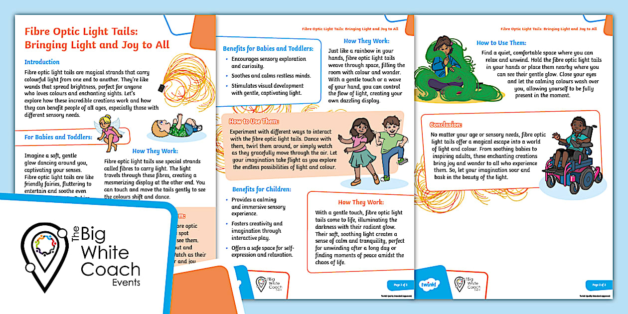 FREE! - Big White Coach: Fibre Optic Light Tails KS1