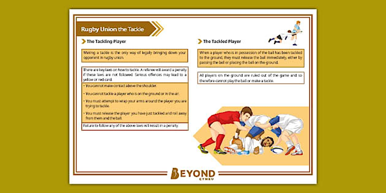 Rugby Laws Tackle Card (teacher made) - Twinkl