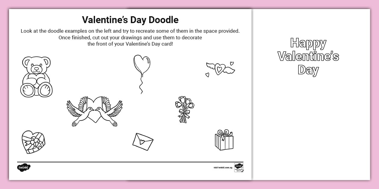 Valentine's Day Doodle Activity Sheet