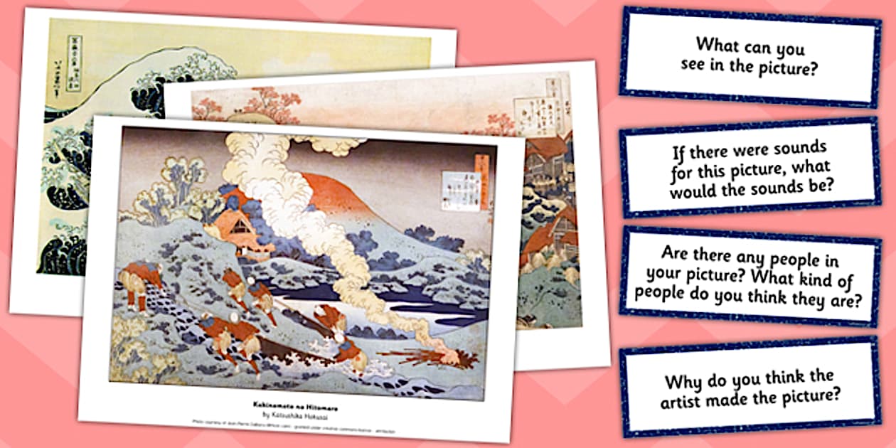 Hokusai Photo Pack and Prompt Questions (teacher made)