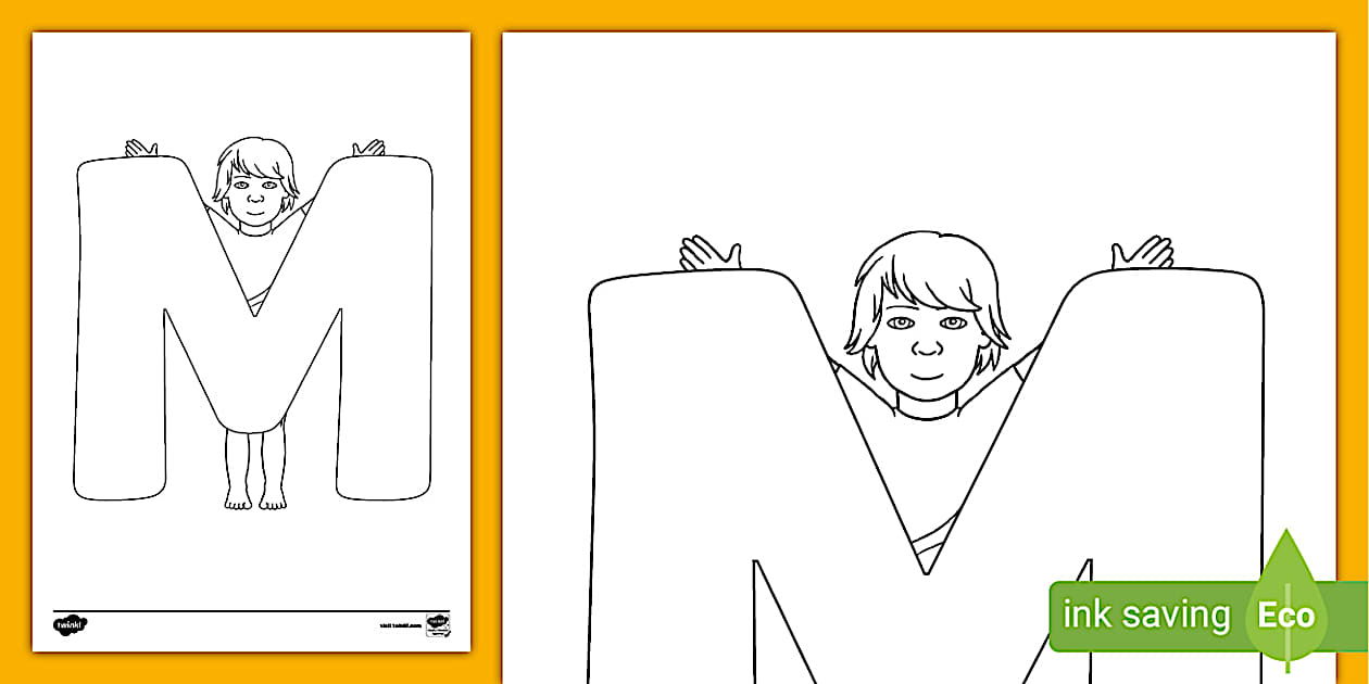 Letter M People Colouring Page | Primary Resources | Twinkl