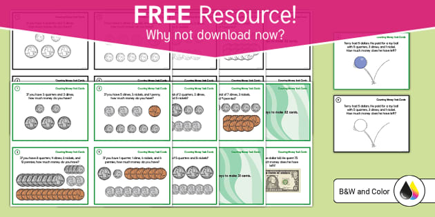 Printable PDF Money Task Cards for Students | Twinkl USA