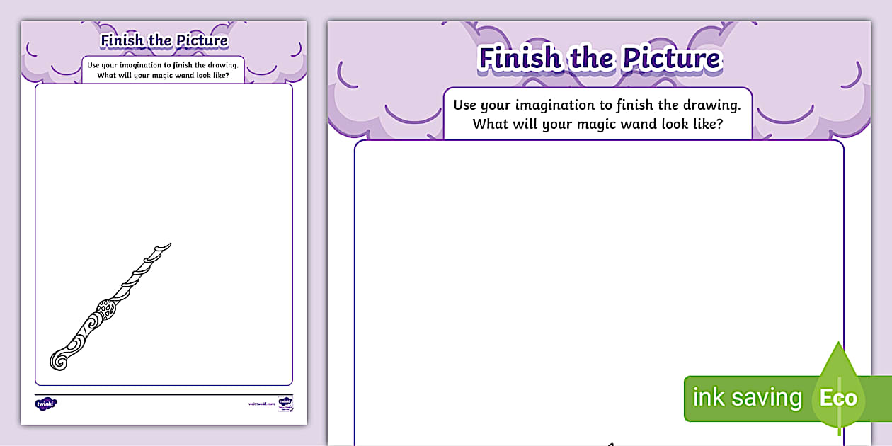 Magic Wand Finish the Picture Activity (teacher made)