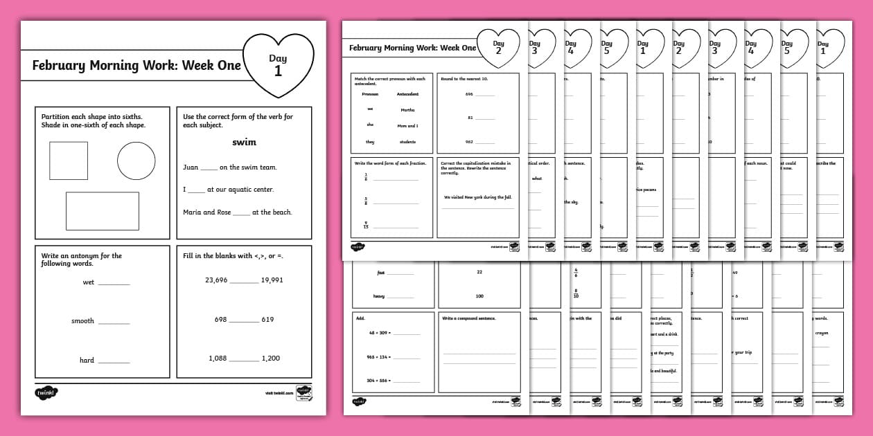 Third Grade February Morning Work Bundle (teacher made)