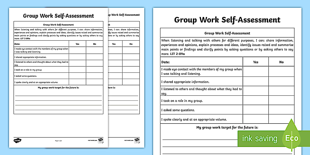 CfE Second Level Group Work Self Assessment Grid - Twinkl
