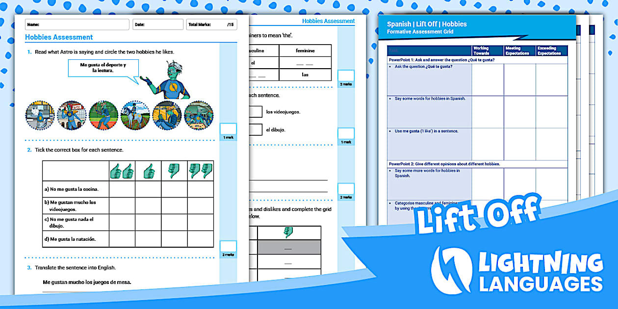 👉 Spanish Hobbies Assessment Pack