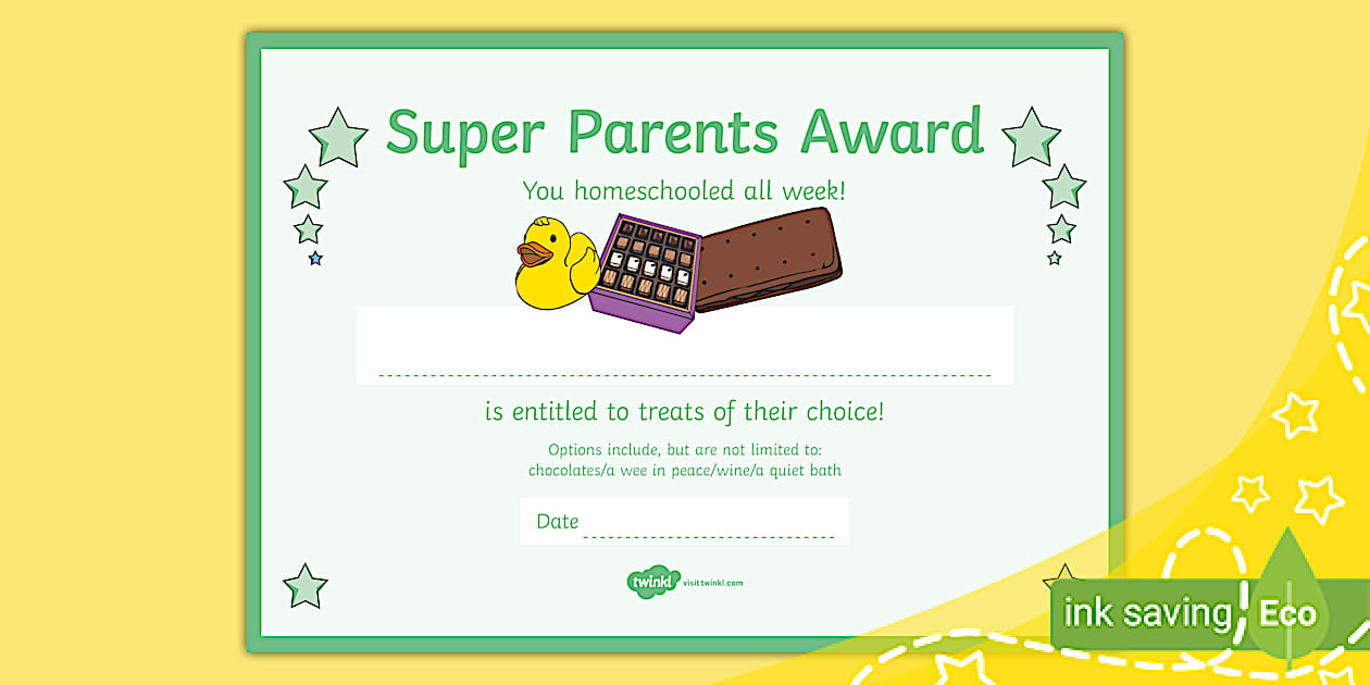 Super Parents Award Certificate 2 (teacher made) - Twinkl