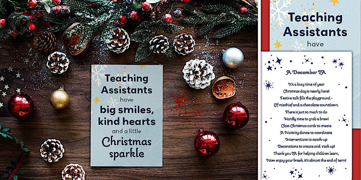TA Christmas Card with Poem Insert | Twinkl Party - Twinkl