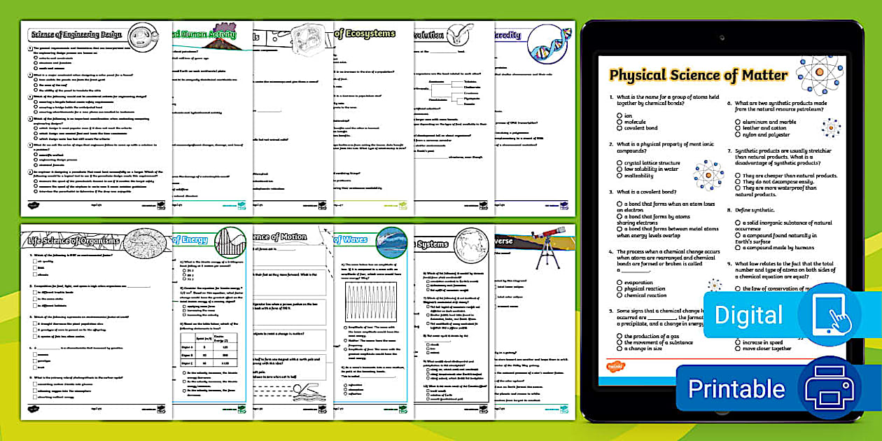 Sixth Grade NGSS Assessment Pack (l'enseignant a fait)