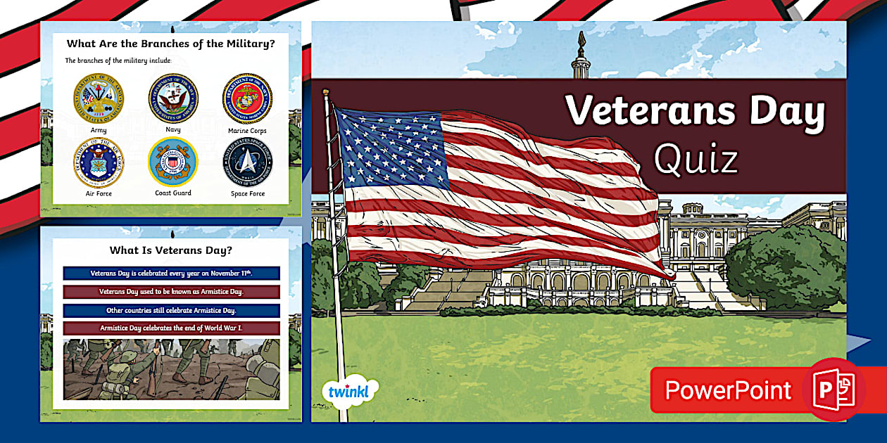 Veterans Day Quiz PowerPoint for Grades 3-5 | Twinkl USA
