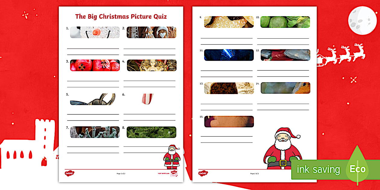 Printable Christmas Picture Quiz Worksheet | Twinkl - Twinkl