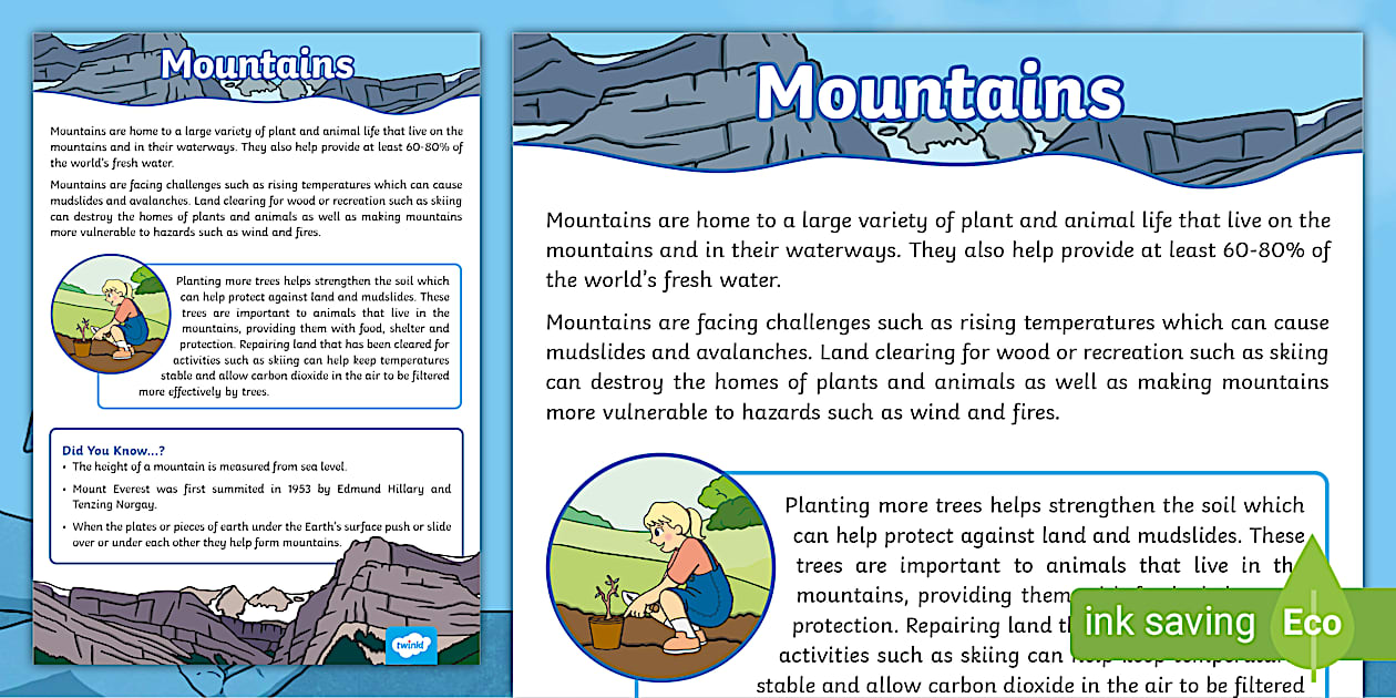 Mountains Display Poster (teacher made) - Twinkl