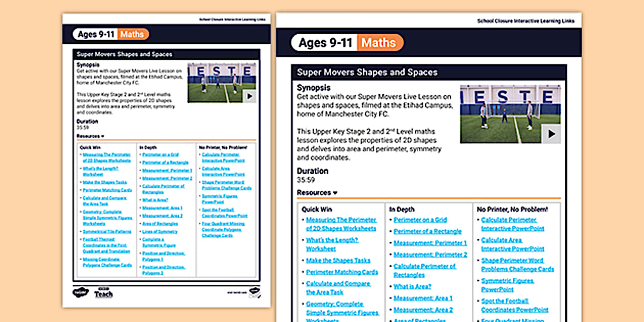 FREE! - 👉 BBC Teach | Live Lesson and Resources - Maths - Shapes and ...