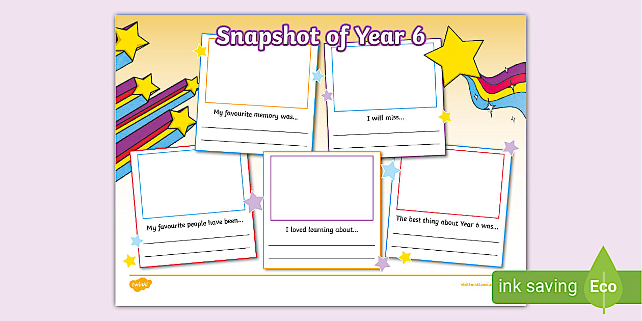 Snapshot of Year 6 Worksheet - Reach for the Stars - Twinkl