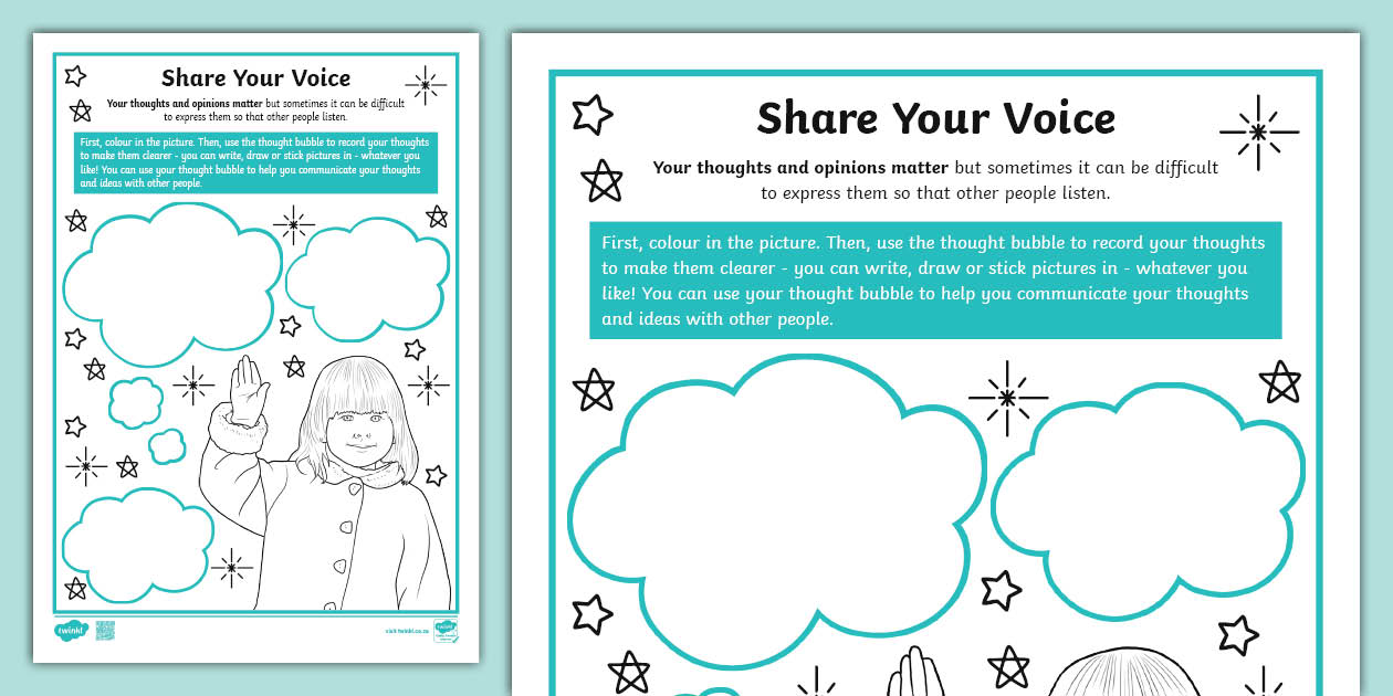 Children's Mental Health - Share Your Voice Colour and Craft