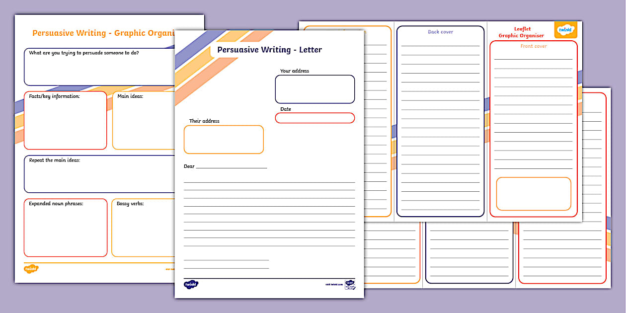 Persuasive Writing - Graphic Organiser Pack for Learners New to English ...