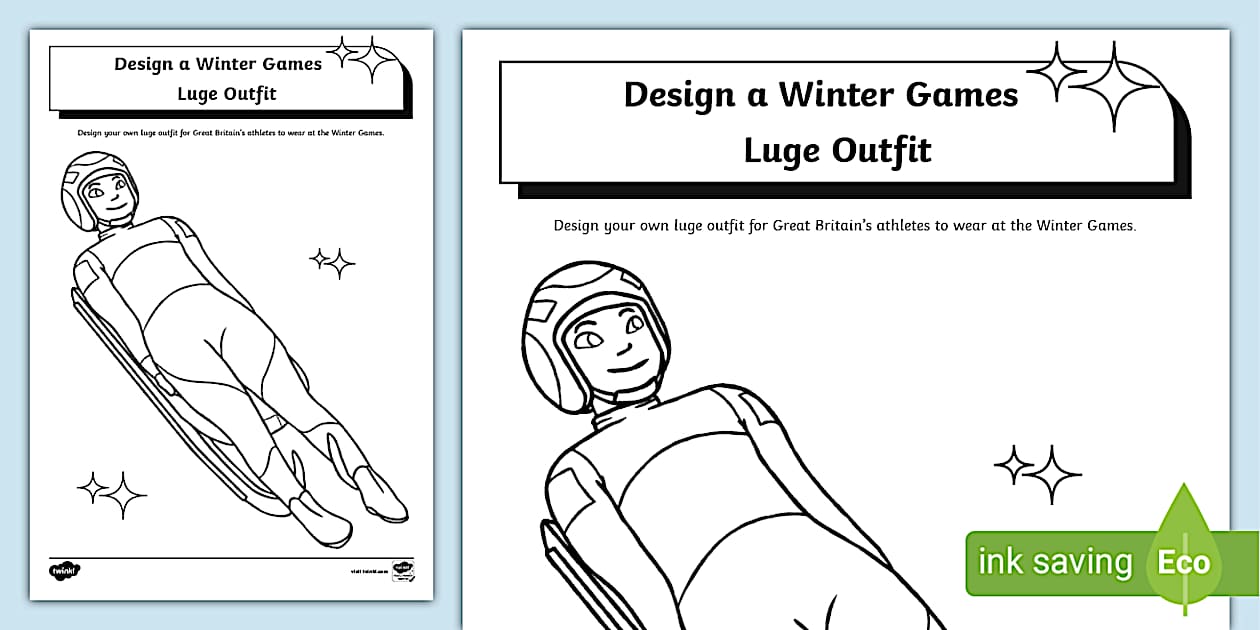 Design a Winter Games Luge Outfit Worksheet - Twinkl