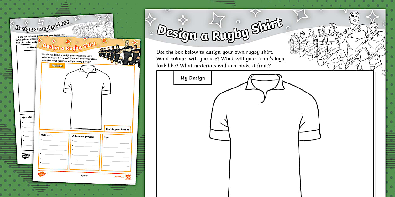 Design a Rugby Shirt Worksheet (teacher made) - Twinkl