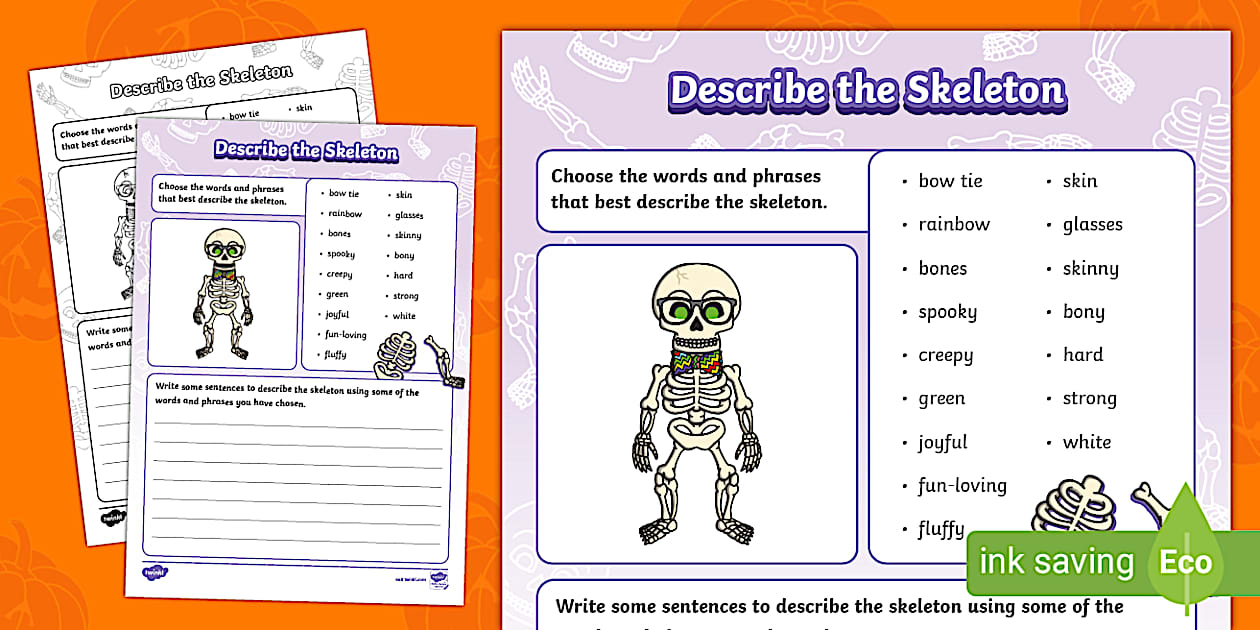 Simple Skeleton Worksheet for Kindergarten (Teacher-Made)