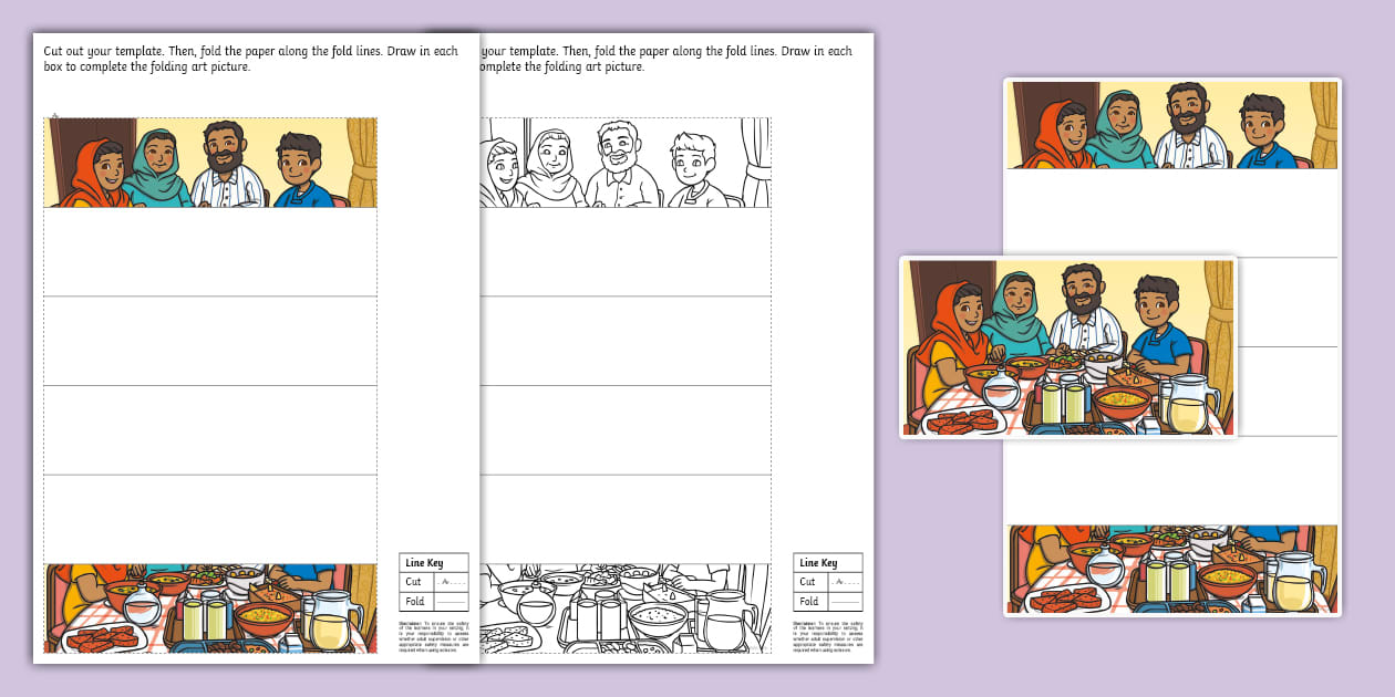 Ramadan Folding Art Template - Twinkl Art (teacher made)
