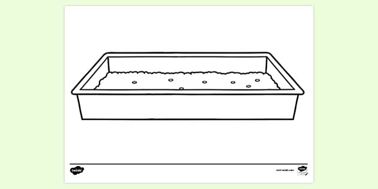 Tray Half Full of Soil Colouring Sheet | Colouring Sheets