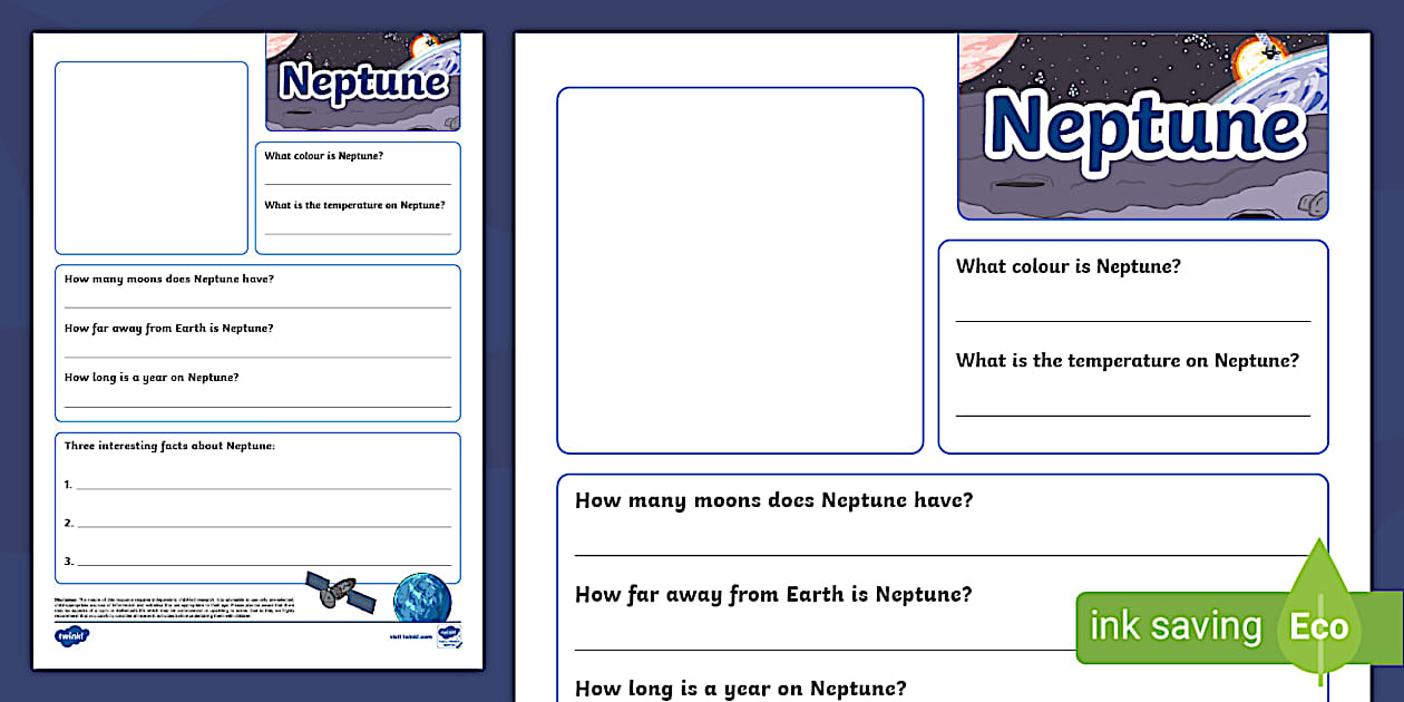 Neptune Facts Worksheet