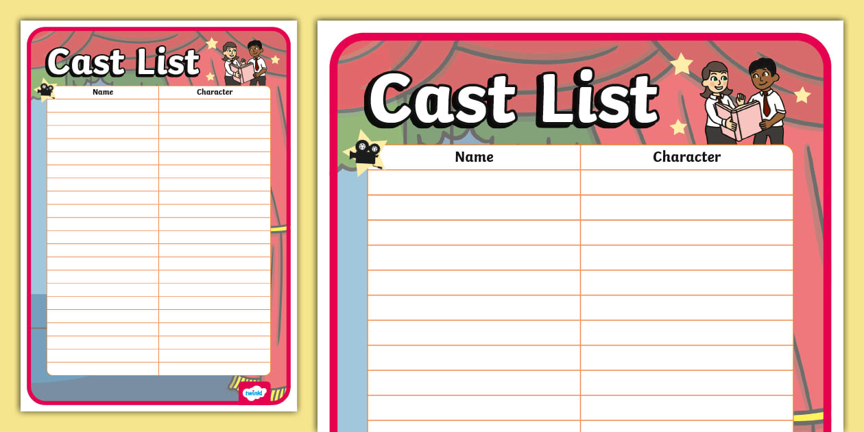 KS1 Cast List Display Poster - Twinkl Drama (teacher made)