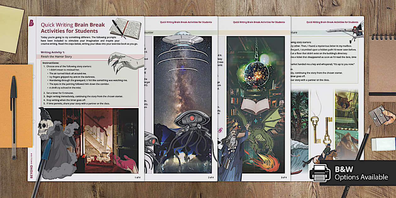 Quick Writing Brain Break Activities for Students - Twinkl