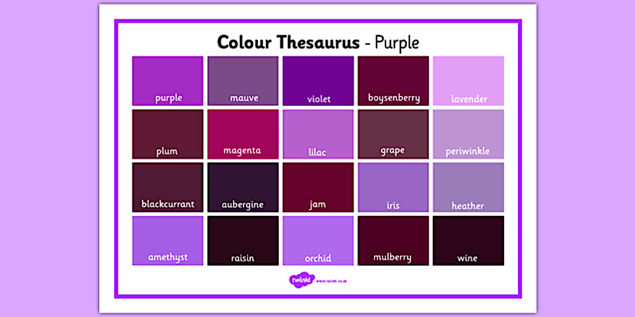 Colour Thesaurus Word Mat Purple