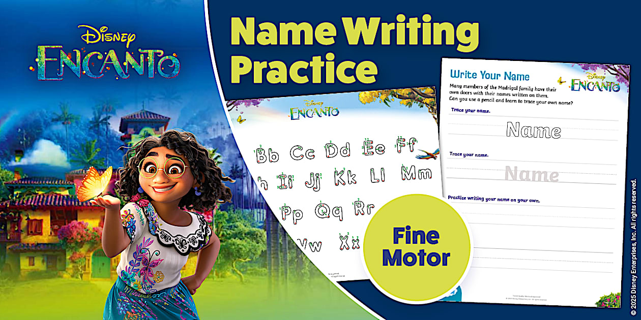 Encanto: Name Writing Practice & Alphabet Tracing Mat