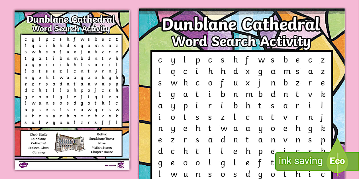 Dunblane Cathedral Word Search Activity - Primary Resources