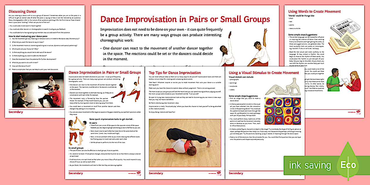 Dance Improvisation and Beyond Activity Pack (teacher made)
