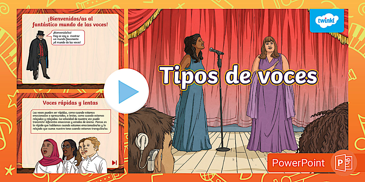 Presentación: Tipos de voces (teacher made) - Twinkl