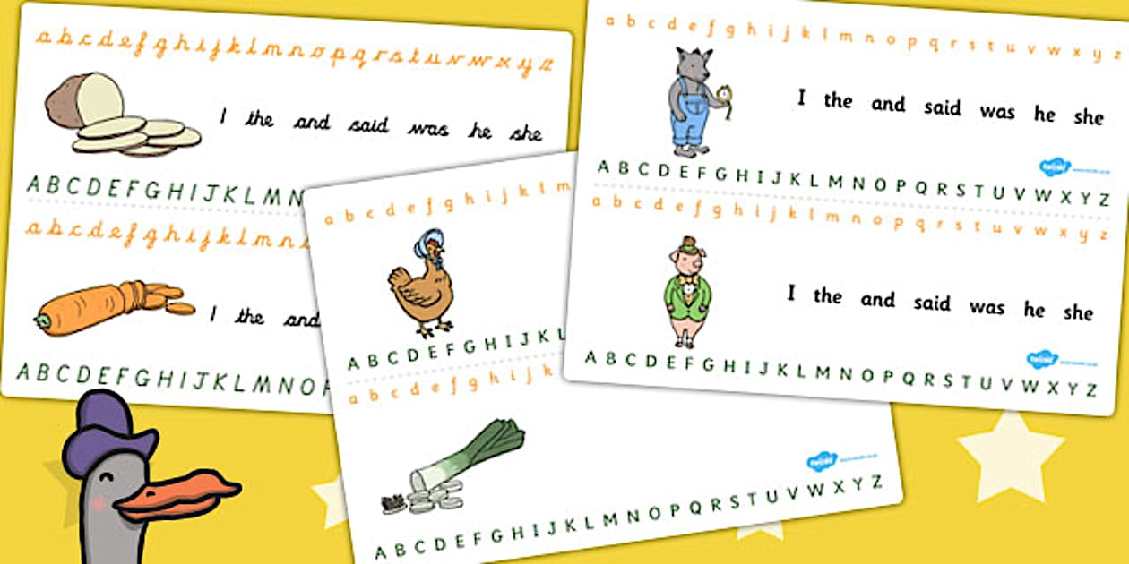 Cursive Alphabet Strips to Support Teaching on What's The Time, Mr Wolf?