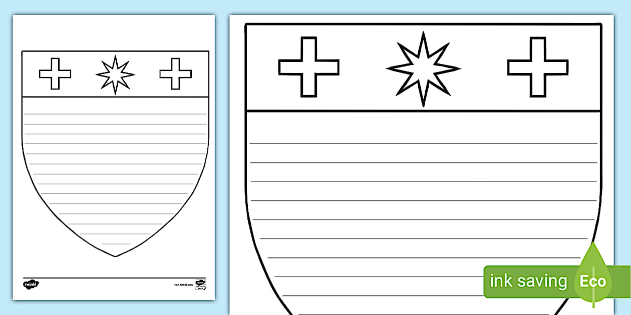 Coat of Arms Writing Template (professor feito) - Twinkl